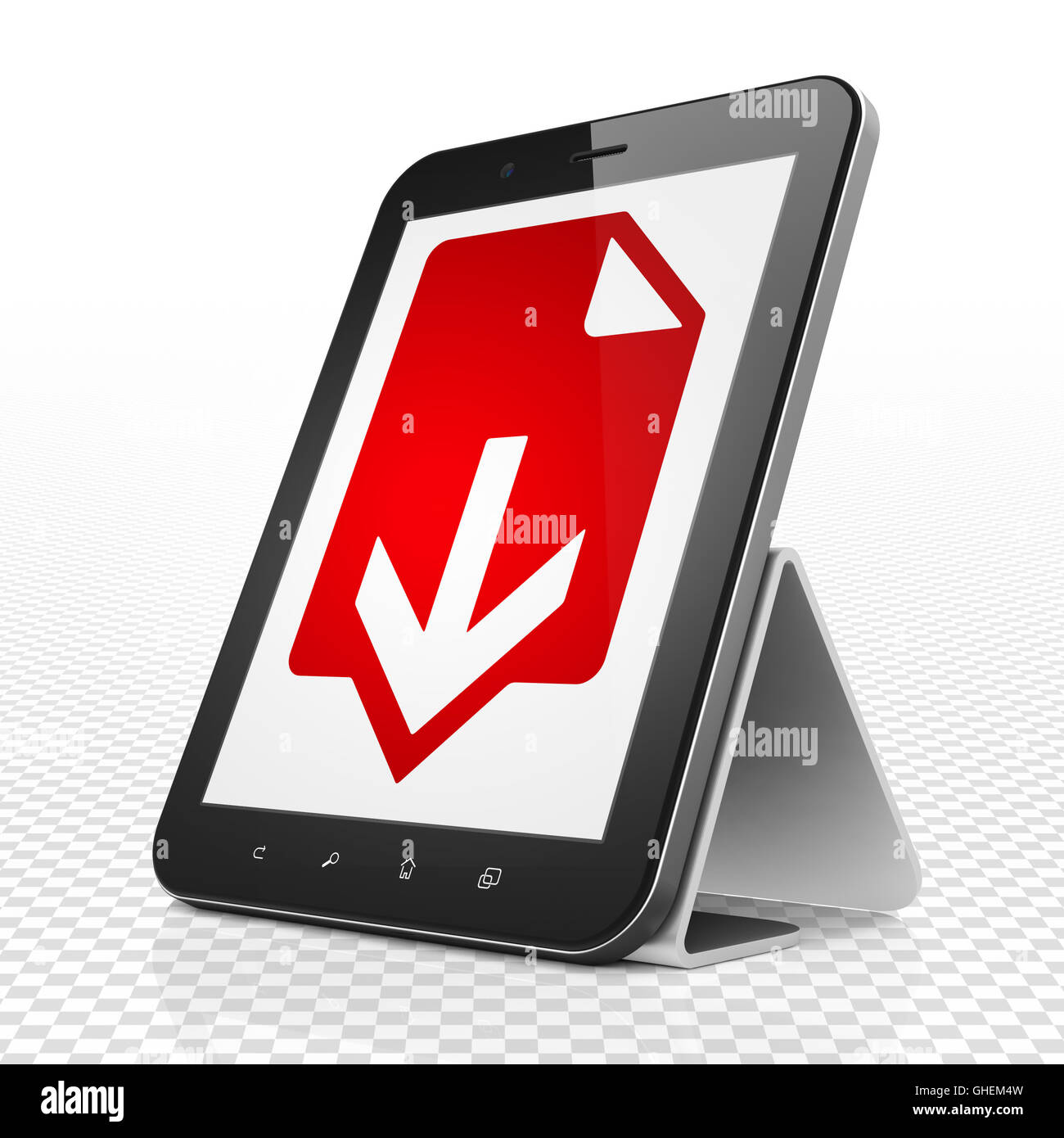 Screen computer tablet download arrow hi-res stock photography and ...