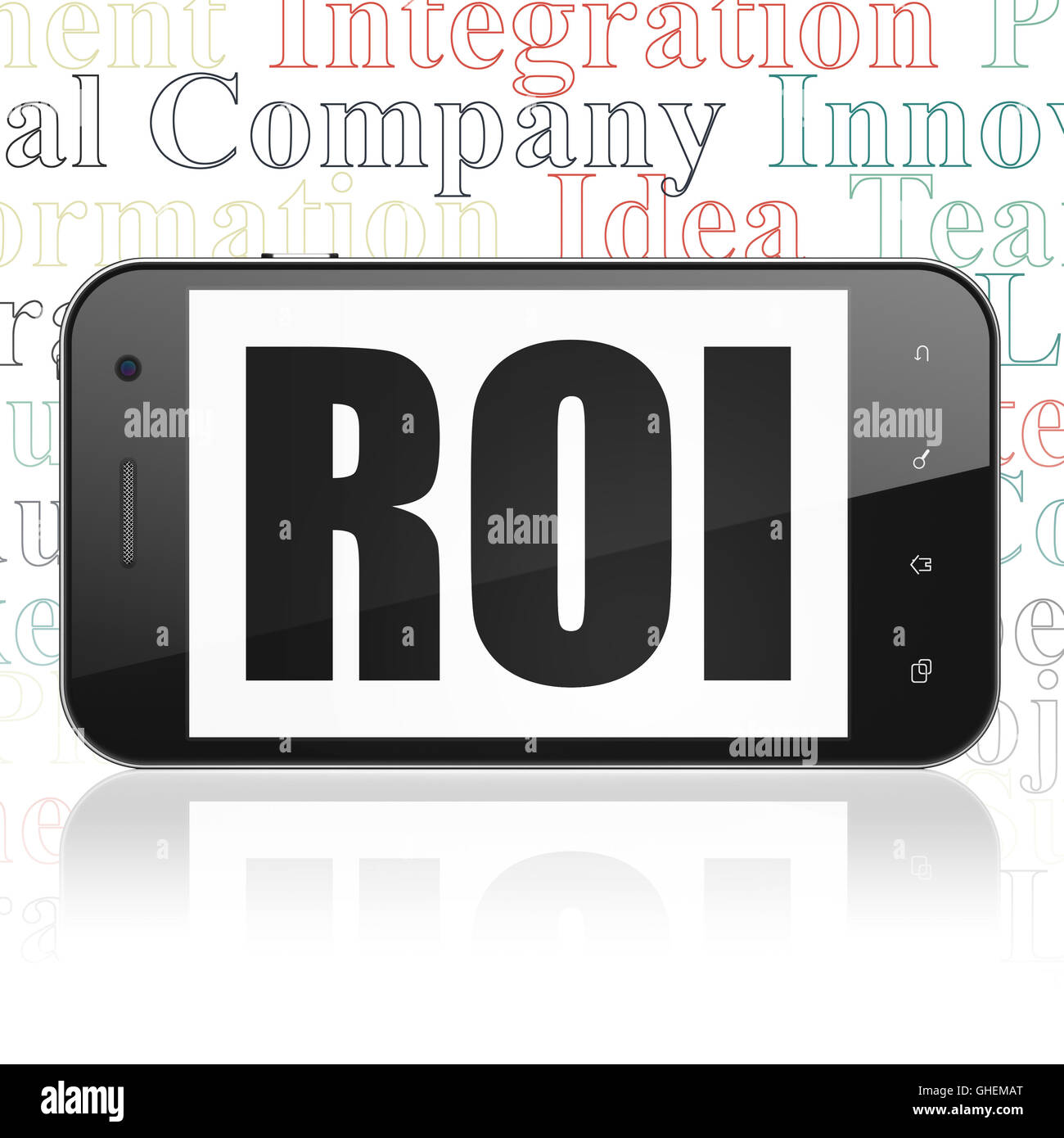 Finance concept: Smartphone with ROI on display Stock Photo - Alamy