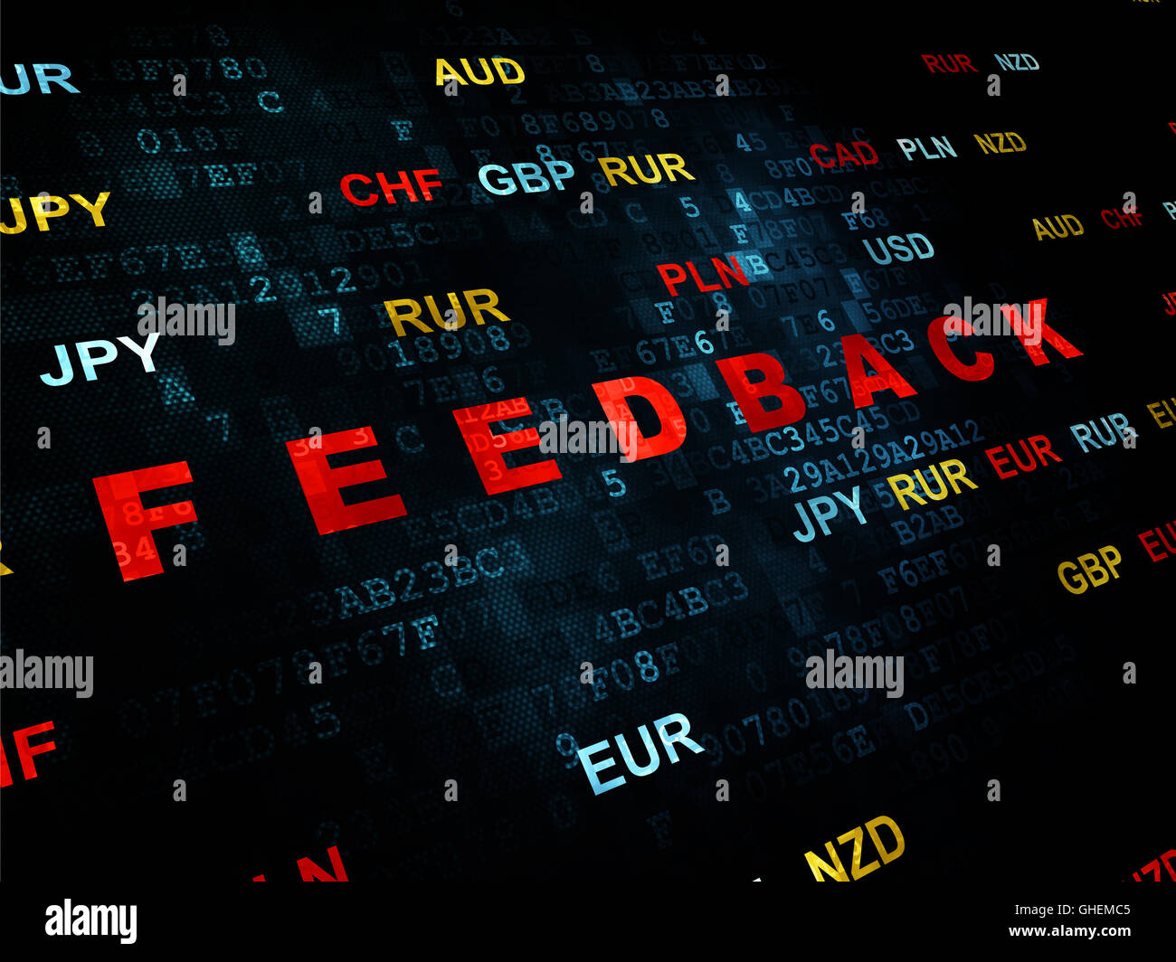 Finance concept: Feedback on Digital background Stock Photo - Alamy