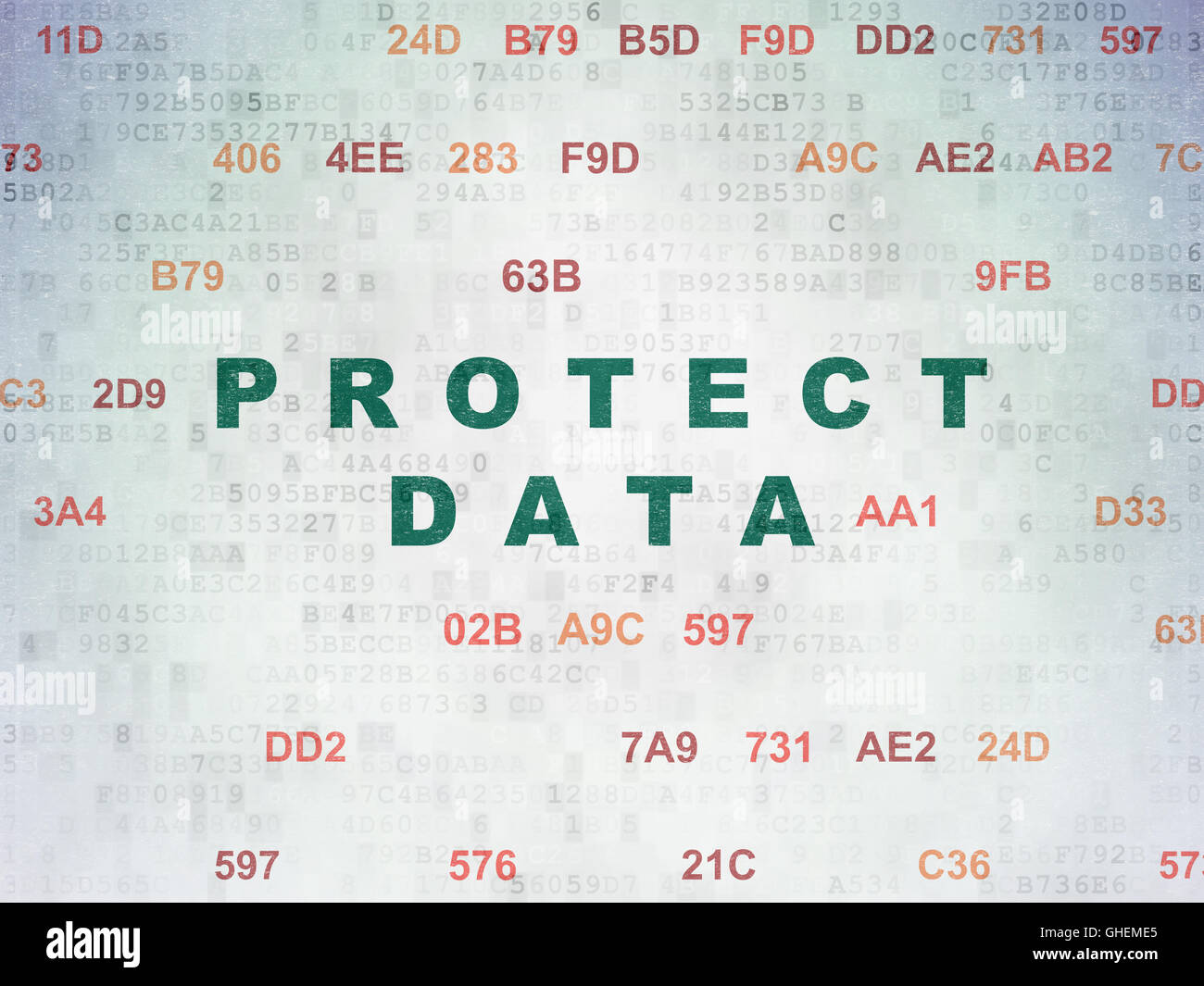 Protection concept: Protect Data on Digital Data Paper background Stock ...