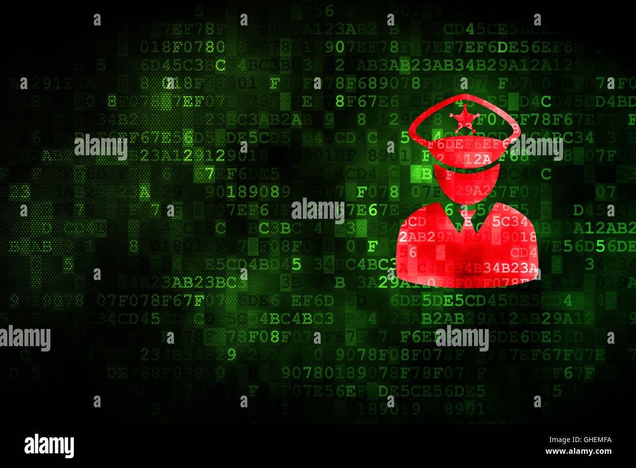 Security concept: Police on digital background Stock Photo - Alamy
