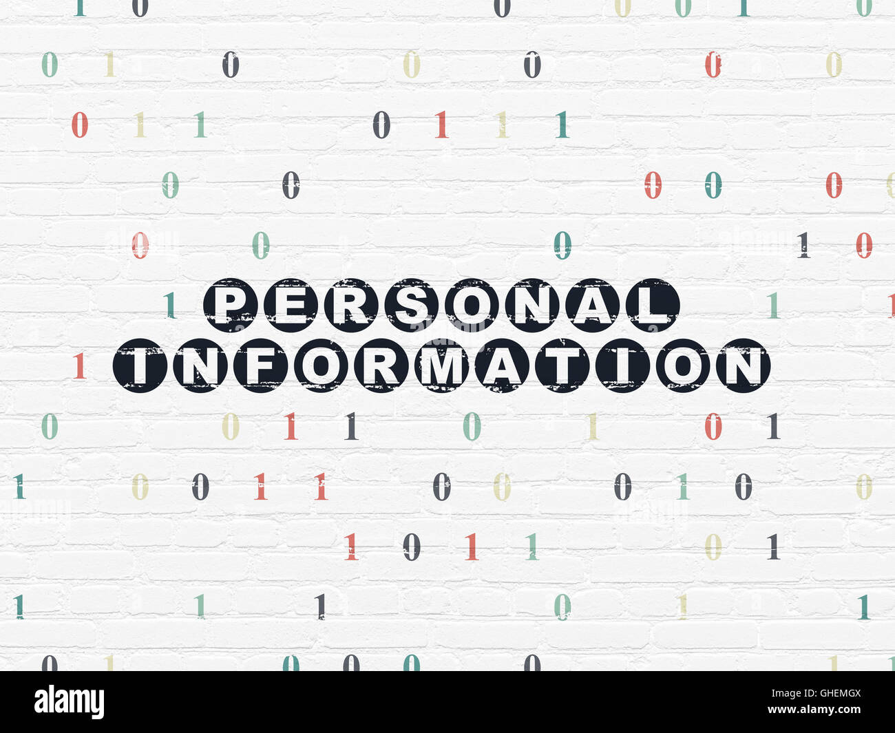 Privacy concept: Personal Information on wall background Stock Photo ...