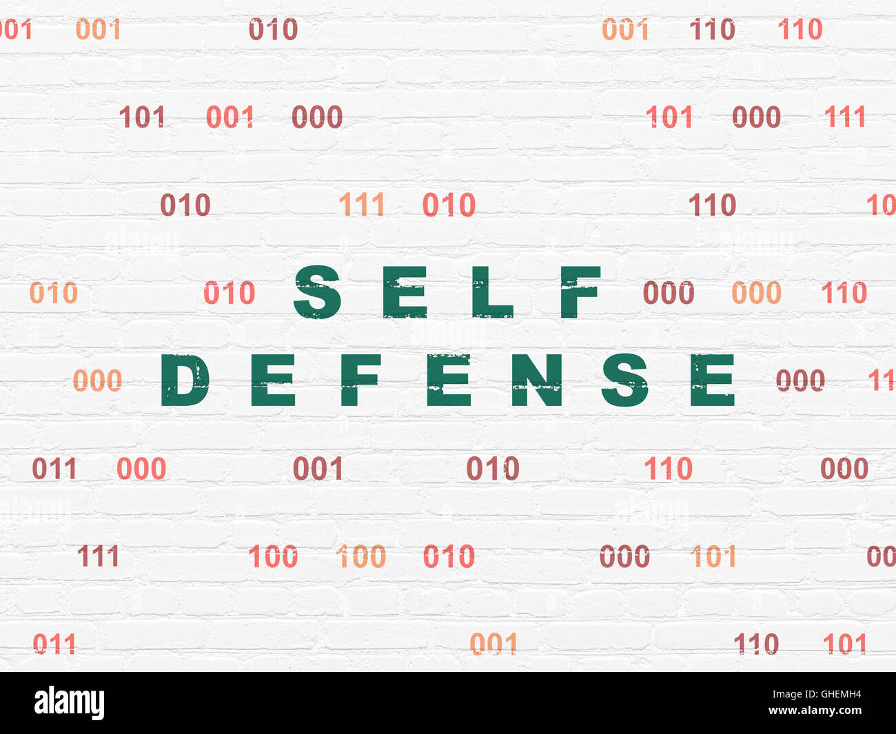 Protection concept: Self Defense on wall background Stock Photo - Alamy