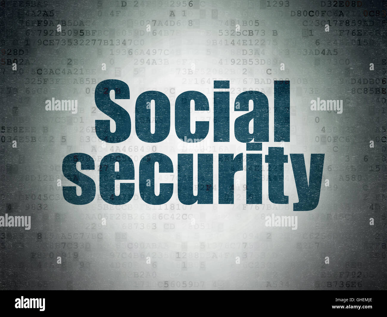 Safety concept: Social Security on Digital Data Paper background Stock ...