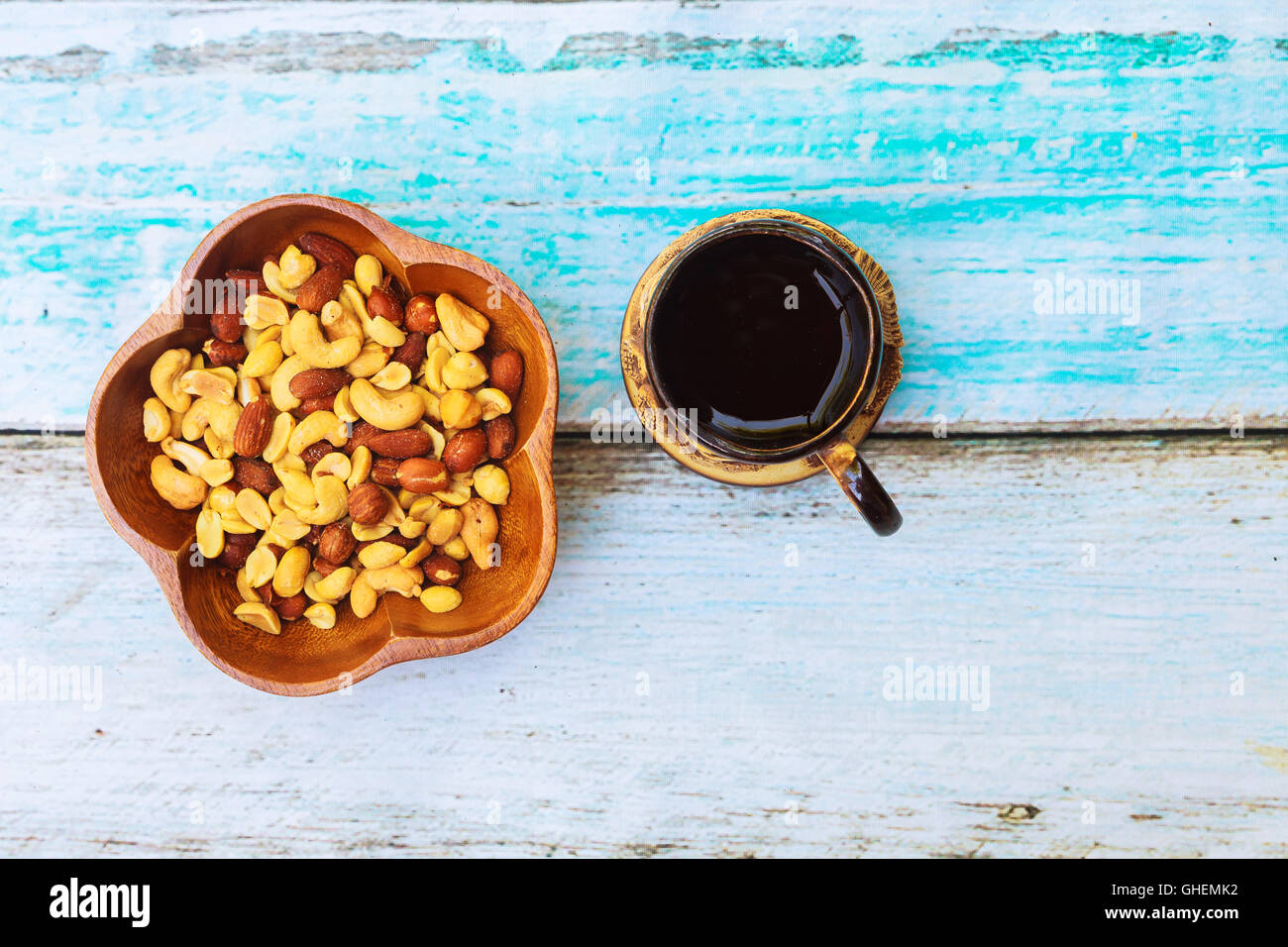Mixed nuts Delicious nuts to your sweets Nuts mix in a cup of coffee ...
