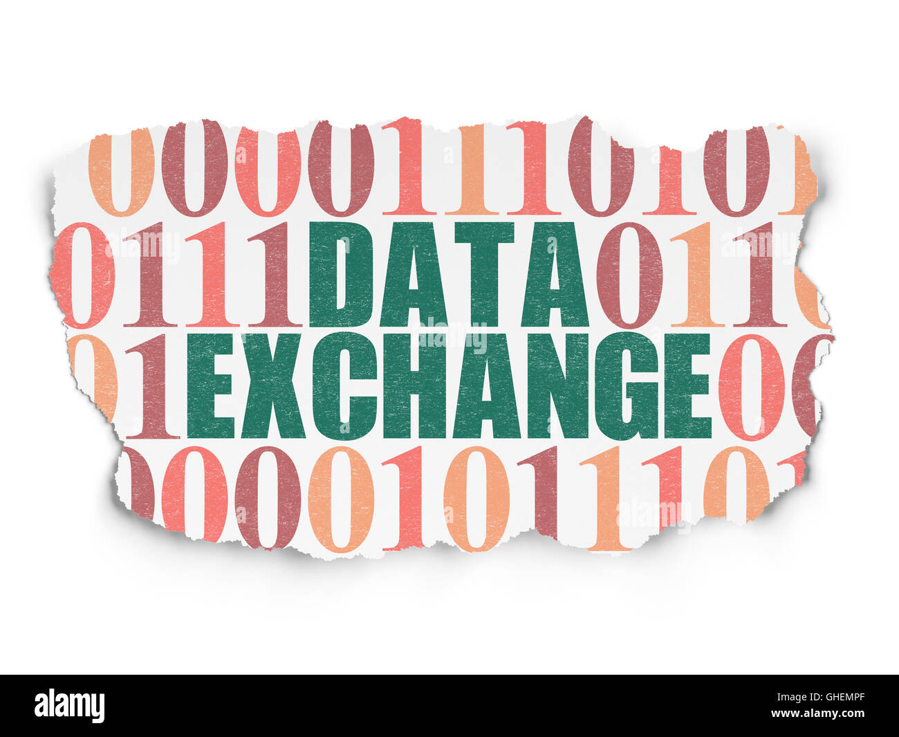 Information concept: Data Exchange on Torn Paper background Stock Photo ...