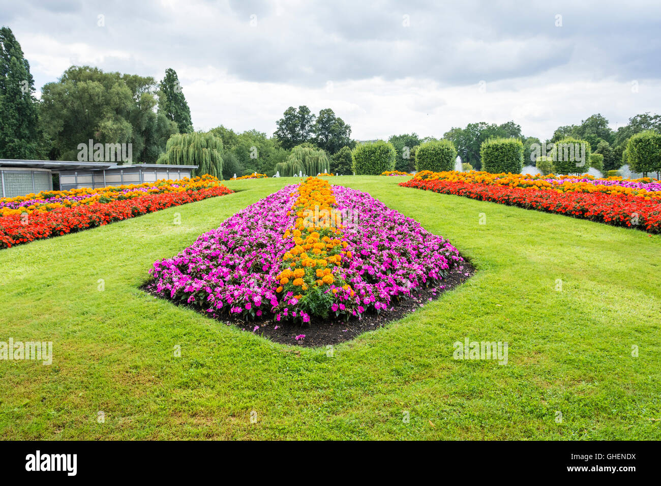 Battersea Park on a summer's day - the park is a 200 acre (83-hectare ...