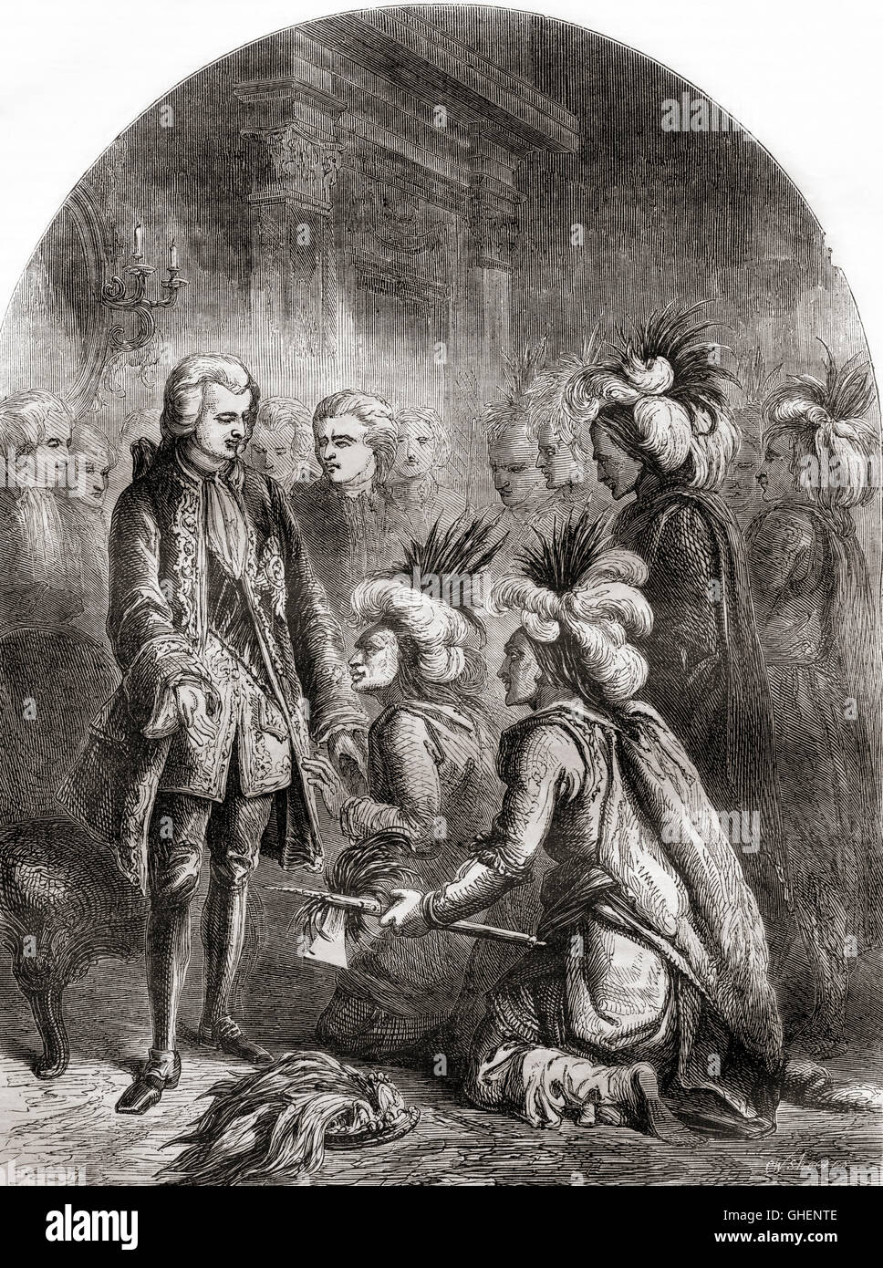 Native American Indians are presented at the Court of George III ...