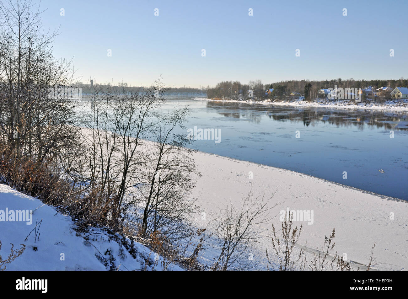 the River Neva.Russia Leningrad region,winter,Ivanovskie rapids Stock ...
