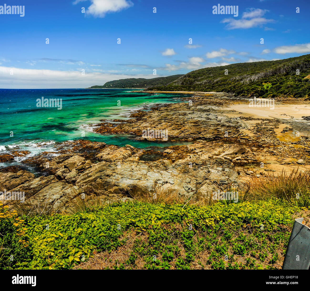 All shades of blue of the Pacific ocean. The Australian coast Stock ...