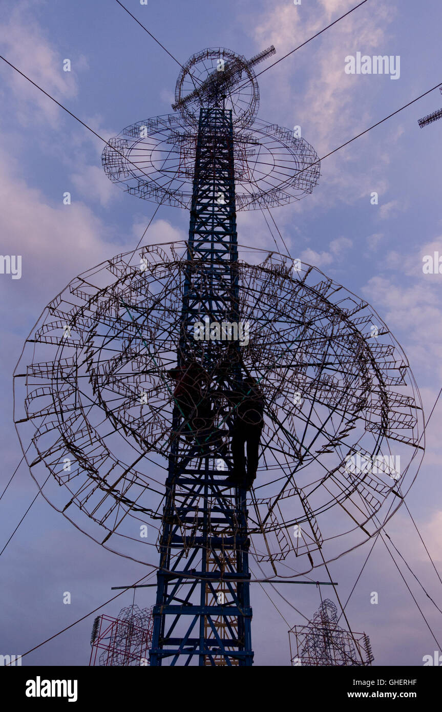 Castle fireworks, "castillo", being prepared for the National Fireworks ...