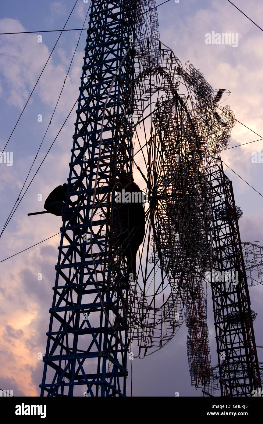 Castle fireworks, "castillo", being prepared for the National Fireworks ...