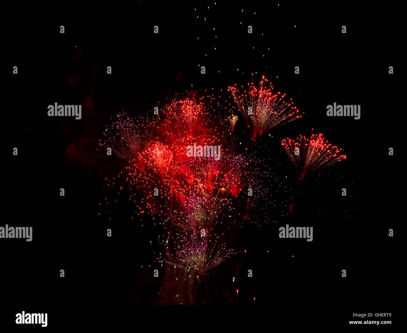Fireworks show during the National Pyrotechnic Festival in Tultepec ...