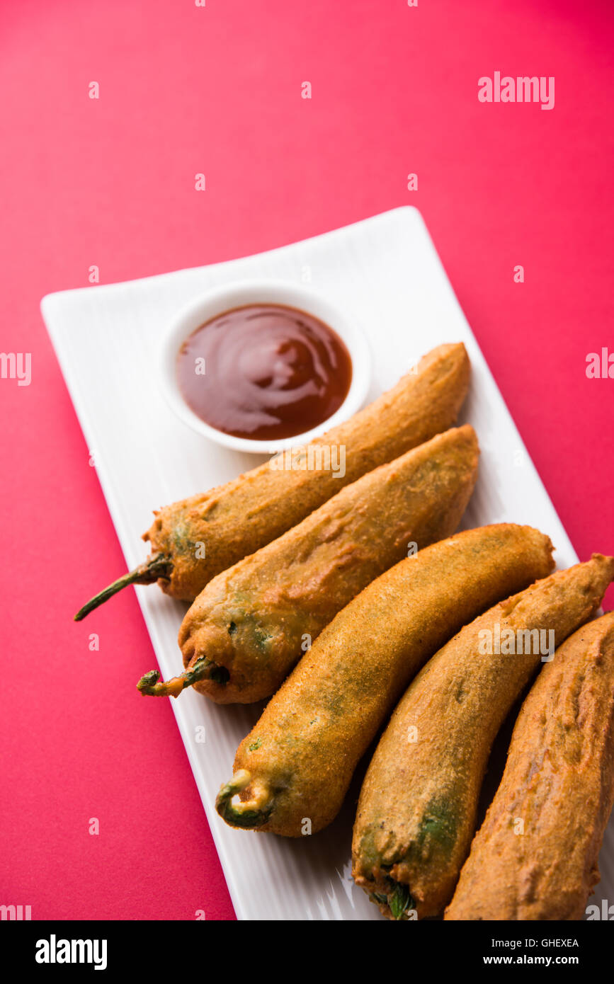 Chilli Pakora or mirch pakoda , An extremely delicious and mouth ...