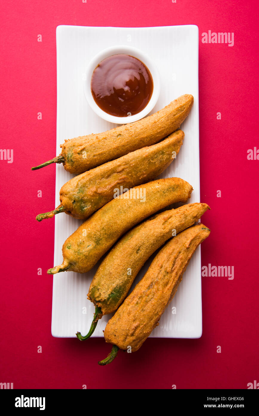 Chilli Pakora or mirch pakoda , An extremely delicious and mouth ...