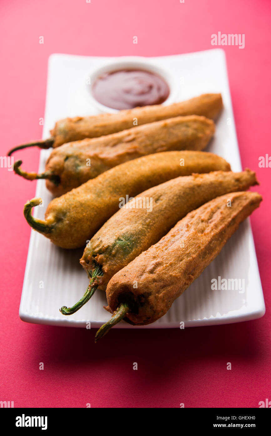 Chilli Pakora or mirch pakoda , An extremely delicious and mouth ...