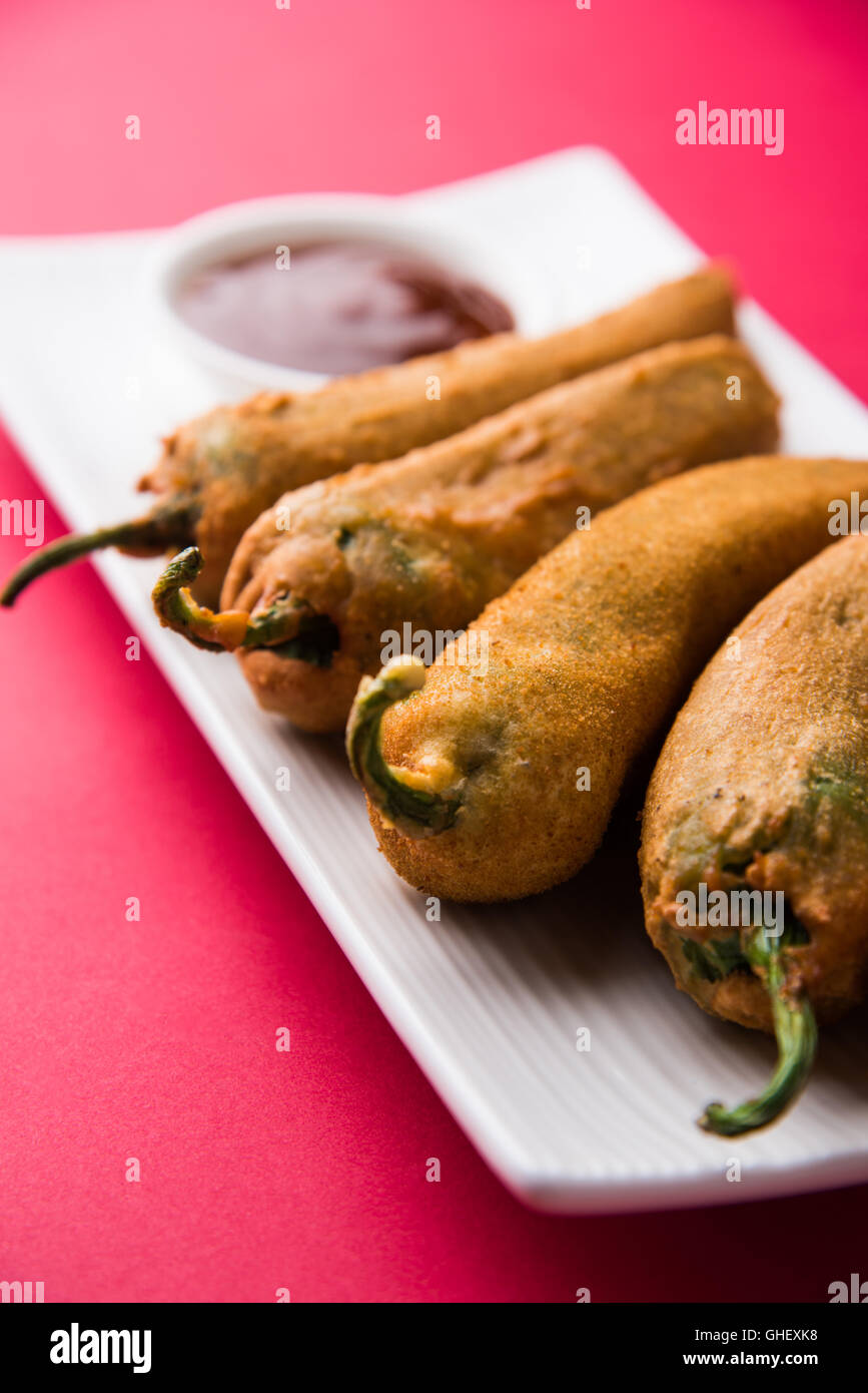 Chilli Pakora or mirch pakoda , An extremely delicious and mouth ...