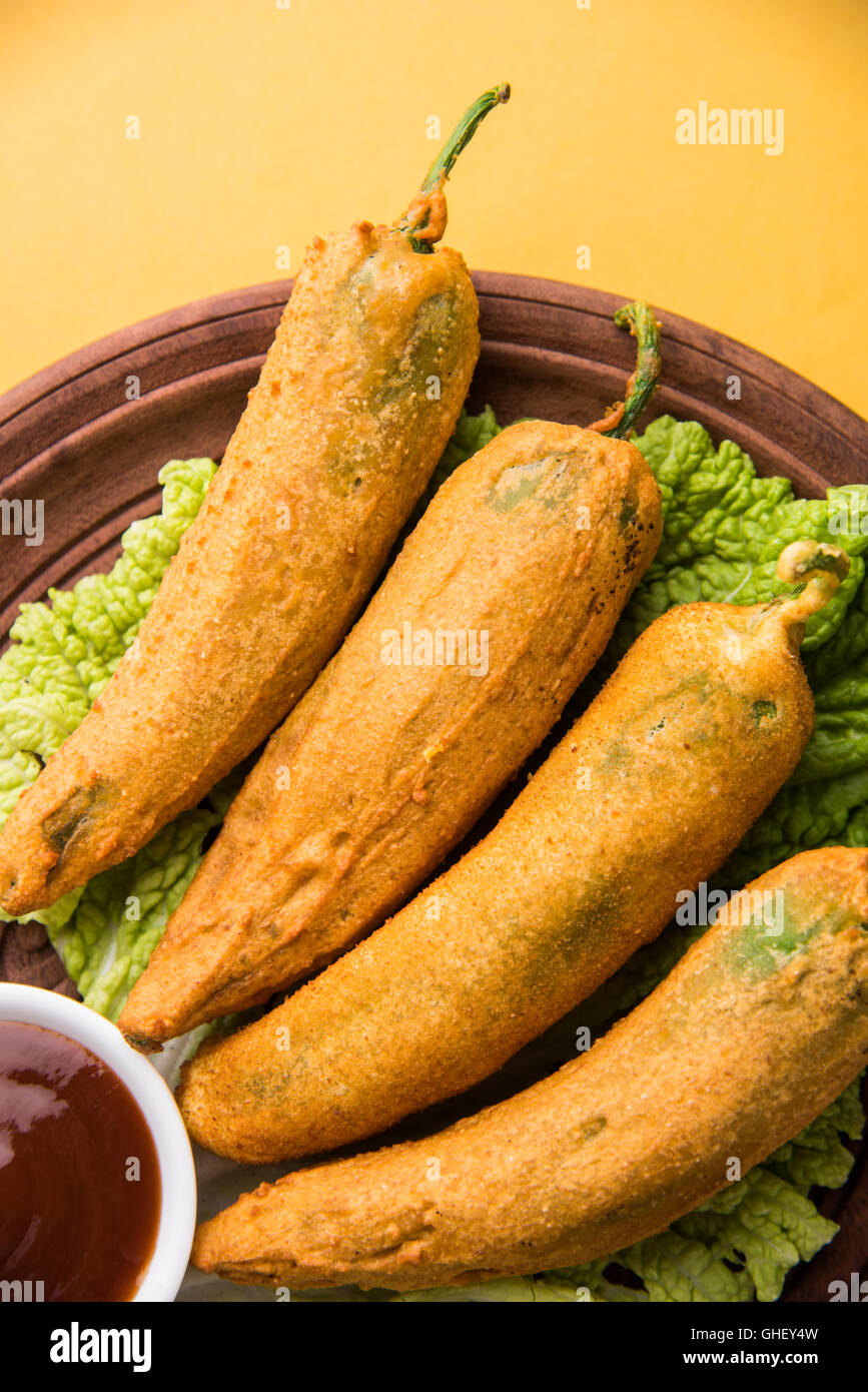 Chilli Pakora or mirch pakoda , An extremely delicious and mouth ...