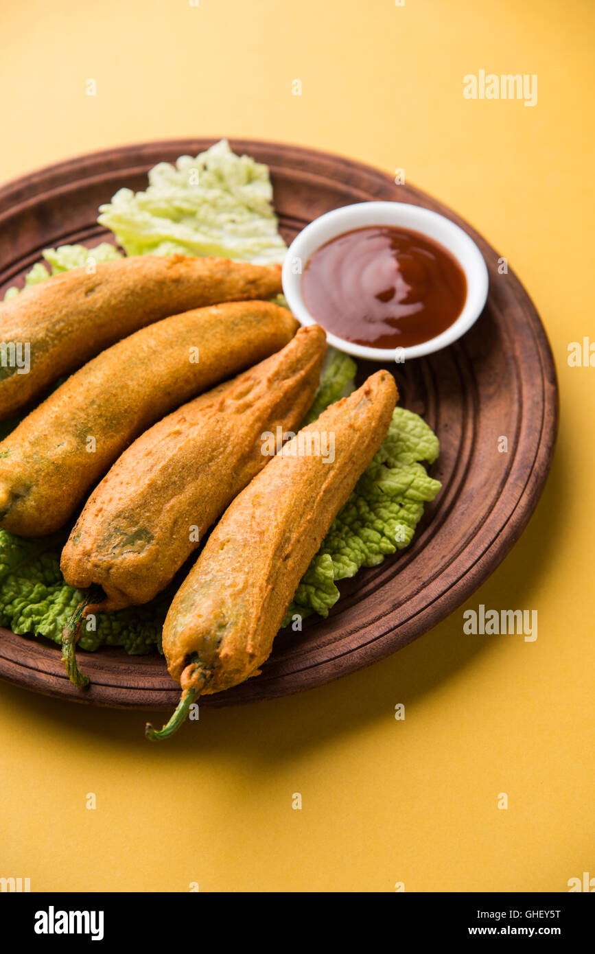 Chilli Pakora or mirch pakoda , An extremely delicious and mouth ...