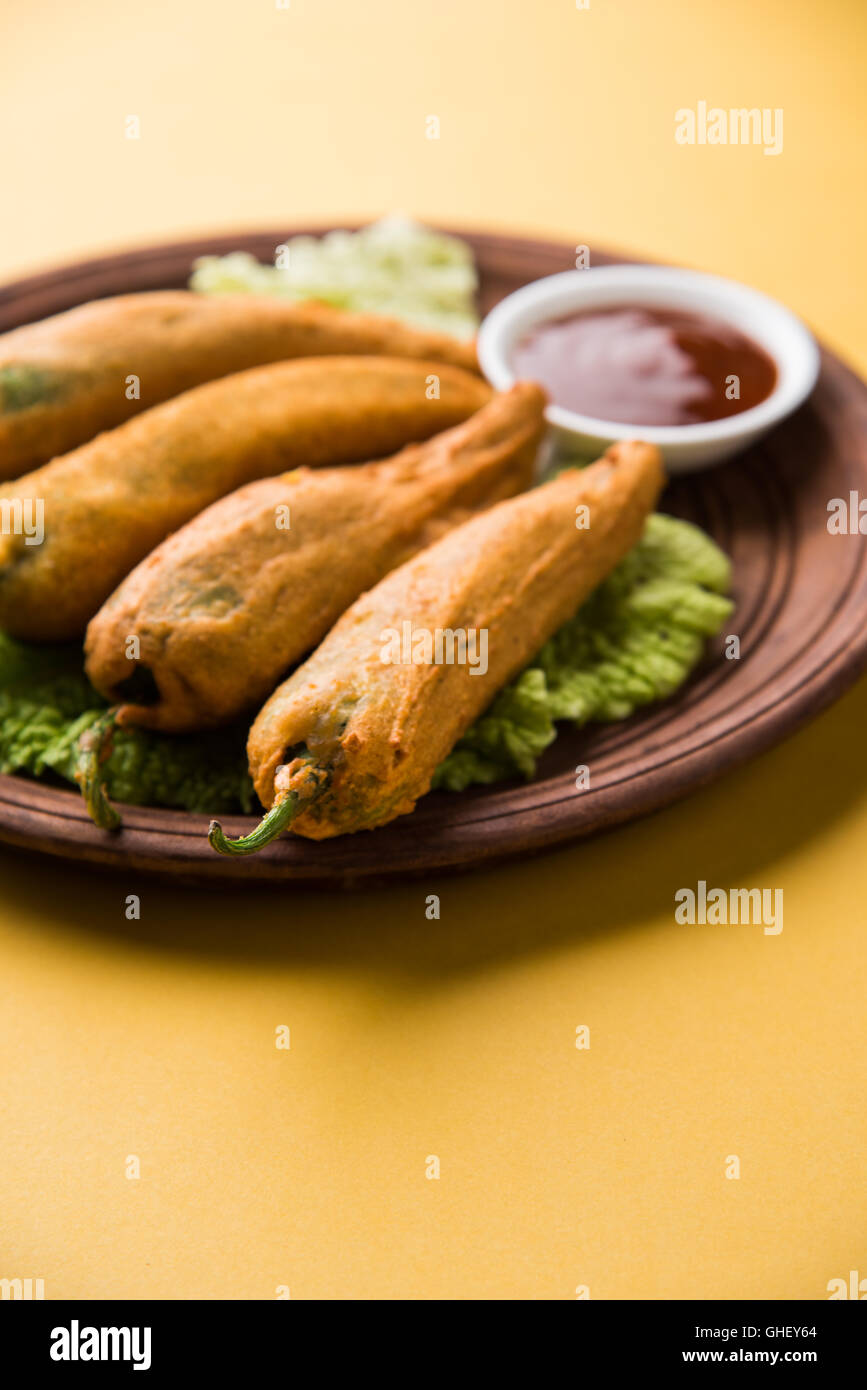 Chilli Pakora or mirch pakoda , An extremely delicious and mouth ...