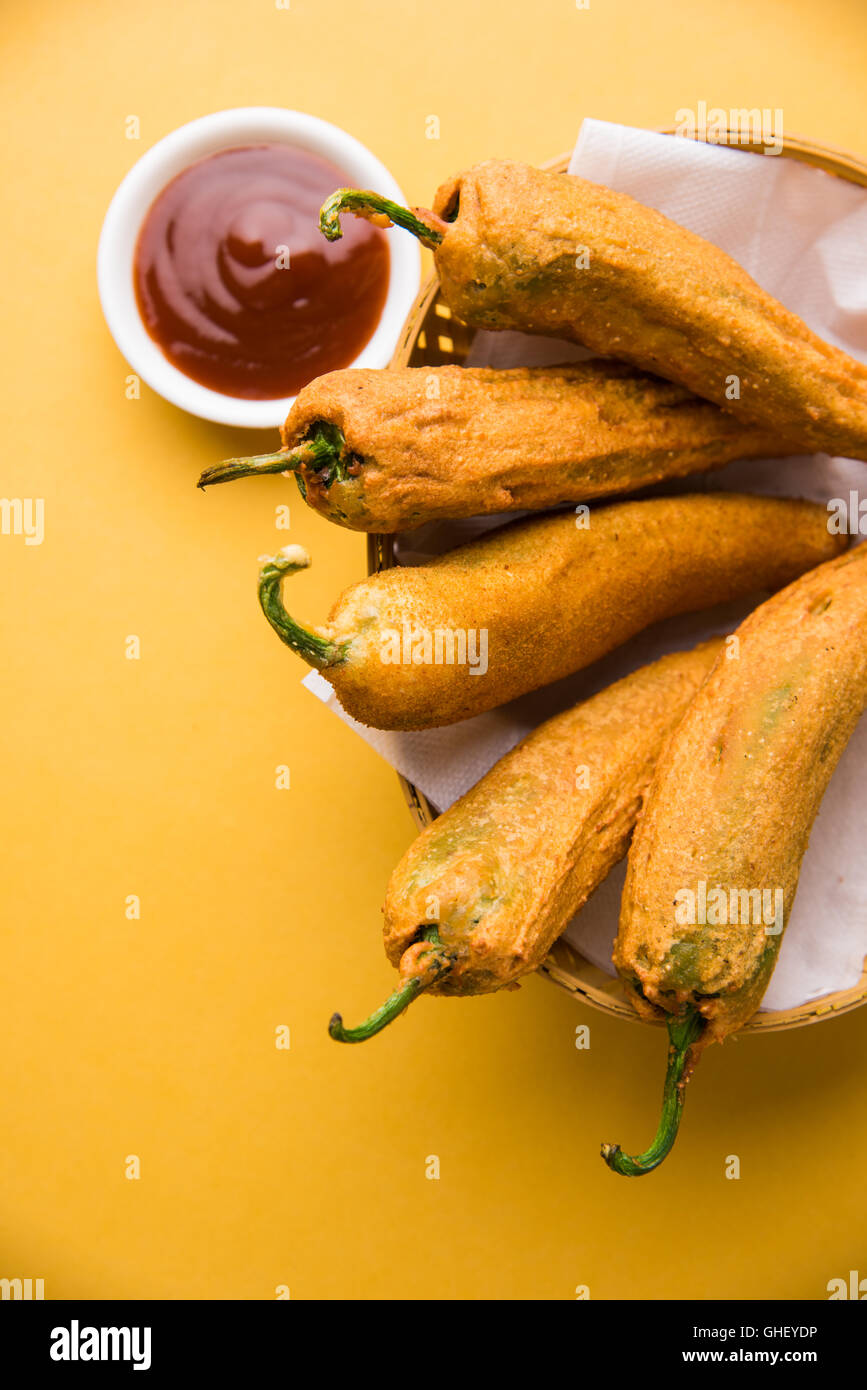 Chilli Pakora or mirch pakoda , An extremely delicious and mouth ...