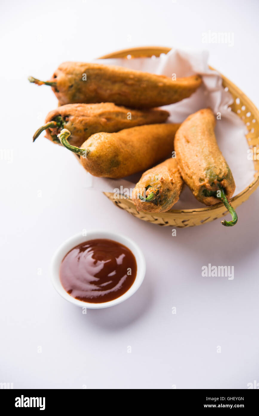 Chilli Pakora or mirch pakoda , An extremely delicious and mouth ...