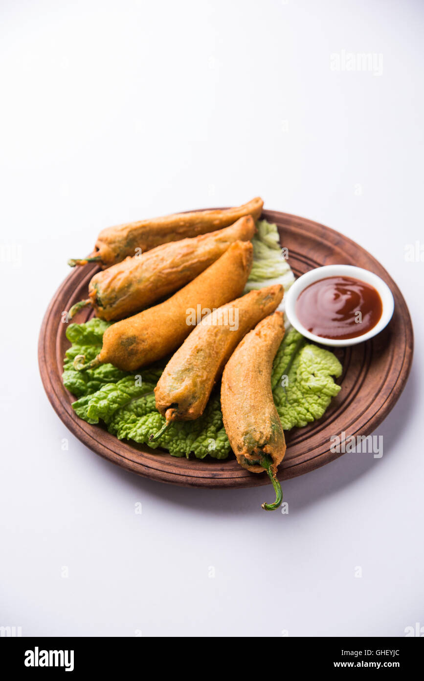 Chilli Pakora or mirch pakoda , An extremely delicious and mouth ...