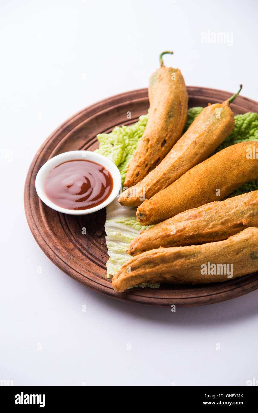 Chilli Pakora or mirch pakoda , An extremely delicious and mouth ...