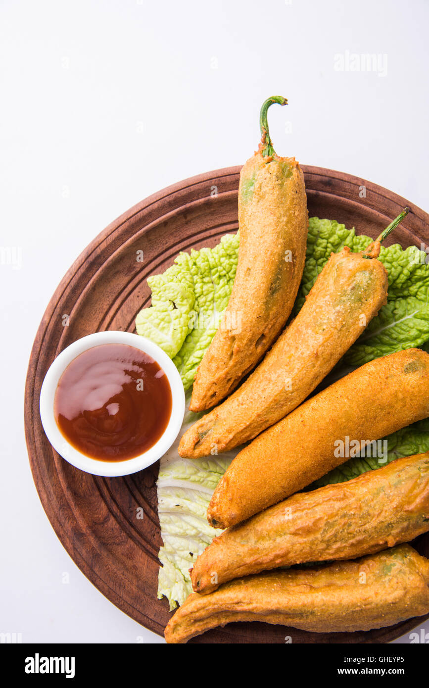 Chilli Pakora or mirch pakoda , An extremely delicious and mouth ...