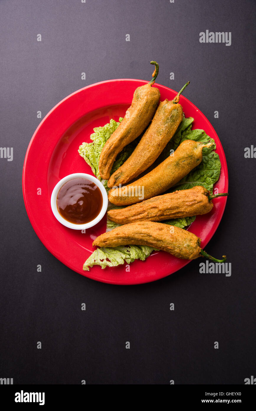 Chilli Pakora or mirch pakoda , An extremely delicious and mouth ...