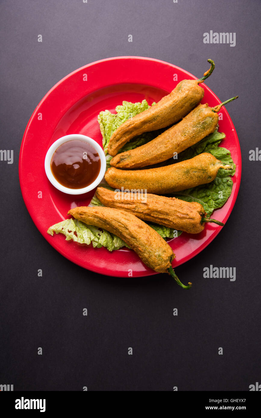 Chilli Pakora or mirch pakoda , An extremely delicious and mouth ...