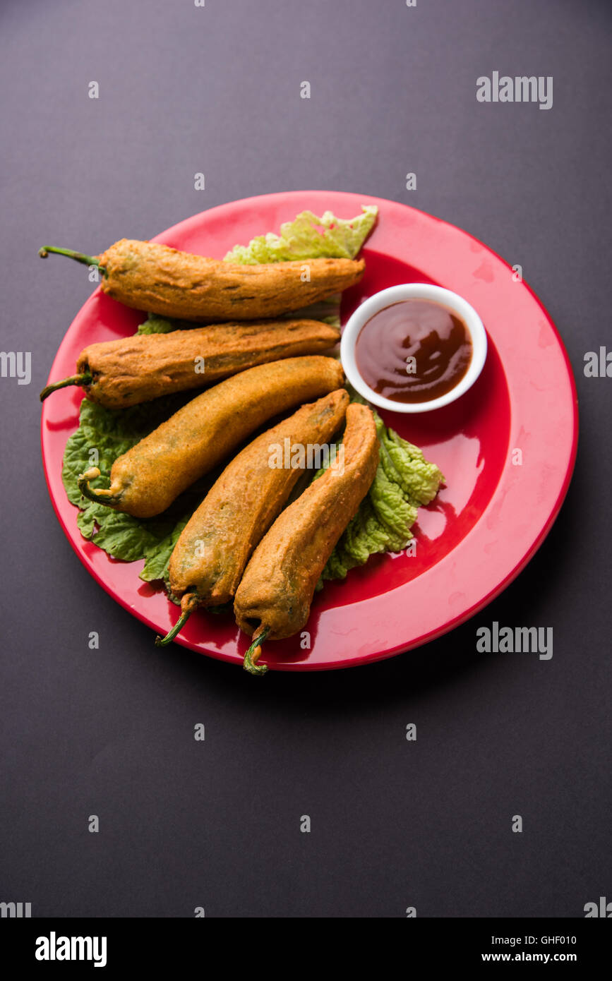 Chilli Pakora or mirch pakoda , An extremely delicious and mouth ...