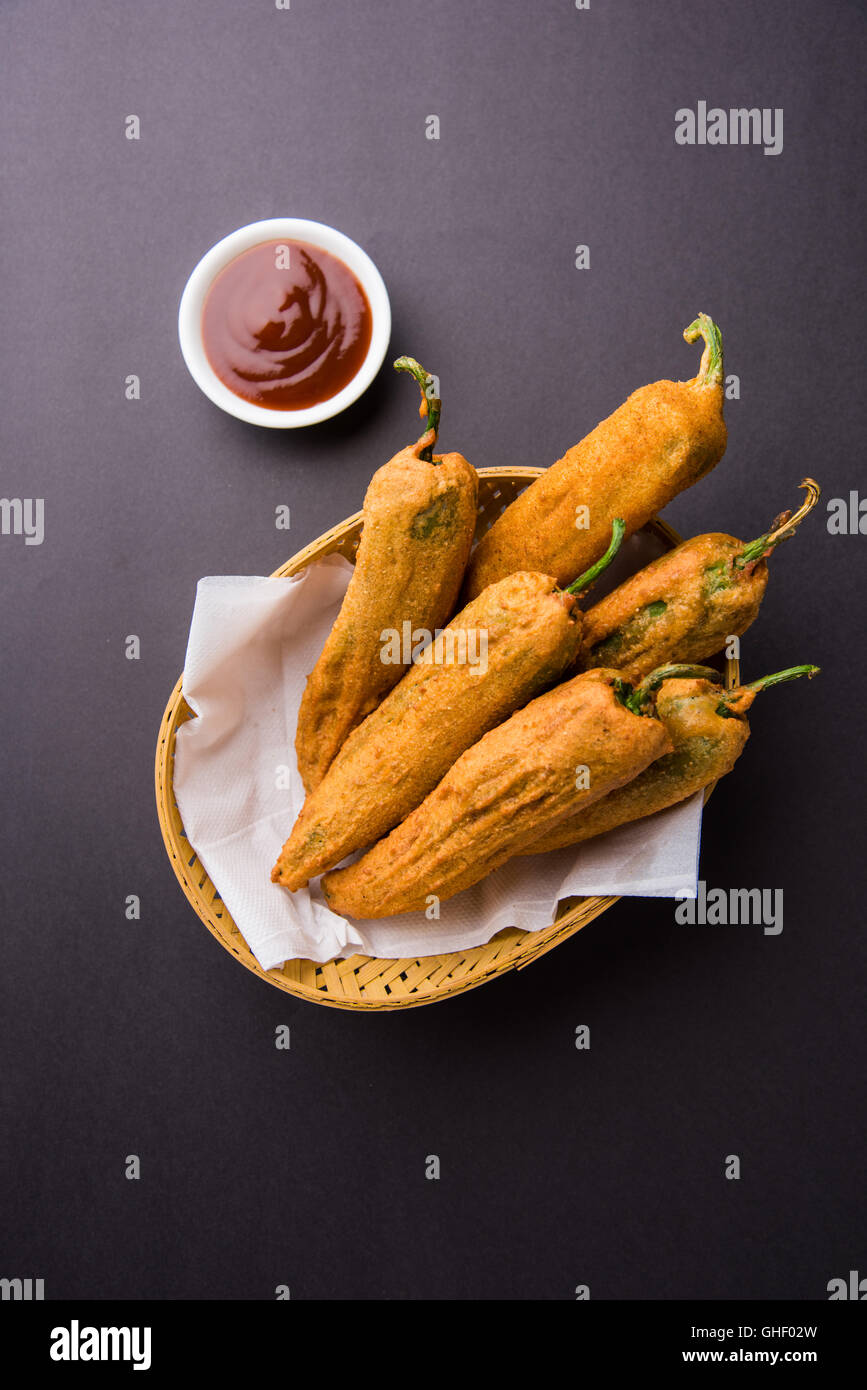 Chilli Pakora or mirch pakoda , An extremely delicious and mouth ...