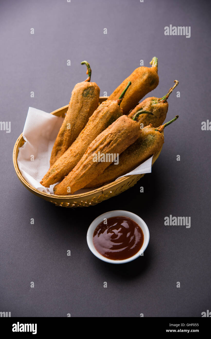 Chilli Pakora or mirch pakoda , An extremely delicious and mouth ...