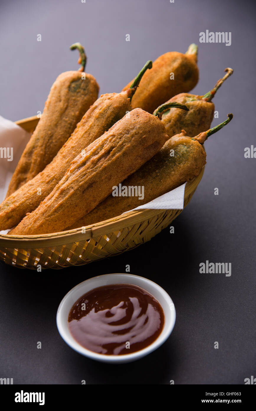 Chilli Pakora or mirch pakoda , An extremely delicious and mouth ...