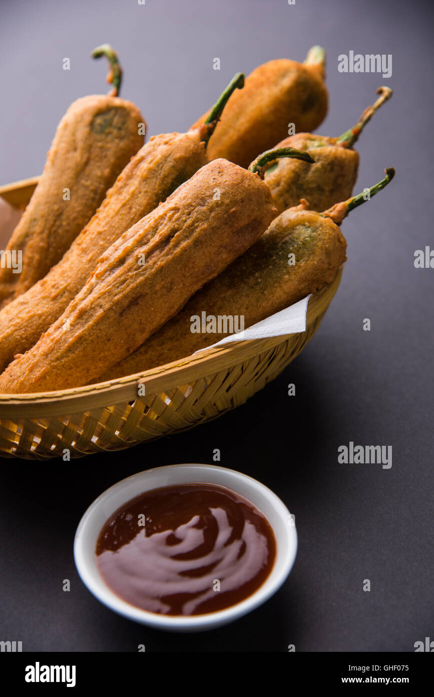 Chilli Pakora or mirch pakoda , An extremely delicious and mouth ...