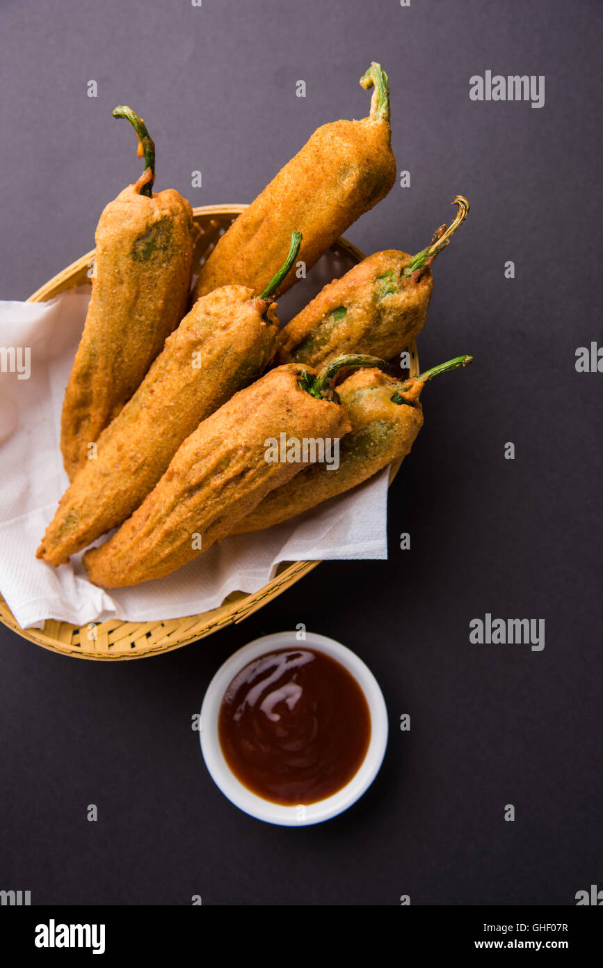 Chilli Pakora or mirch pakoda , An extremely delicious and mouth ...