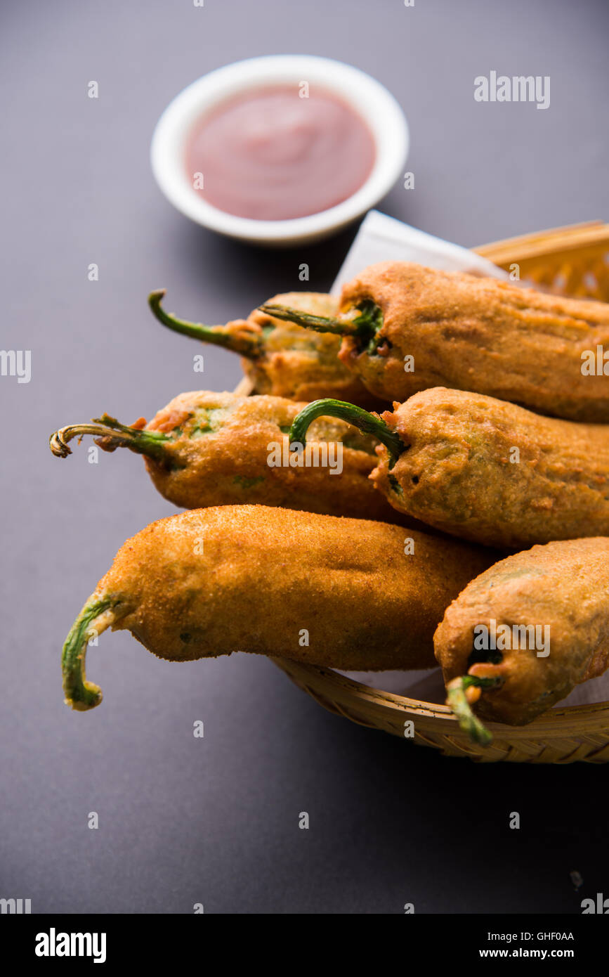 Chilli Pakora or mirch pakoda , An extremely delicious and mouth ...