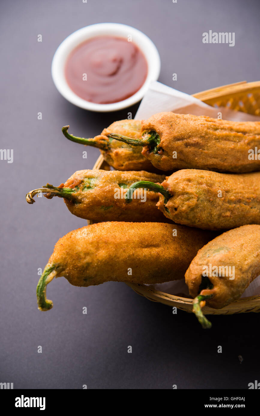 Chilli Pakora or mirch pakoda , An extremely delicious and mouth ...