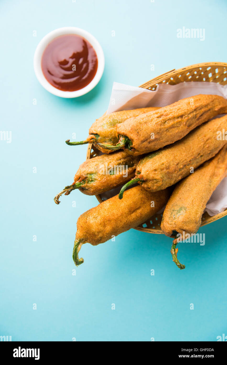 Chilli Pakora or mirch pakoda , An extremely delicious and mouth ...