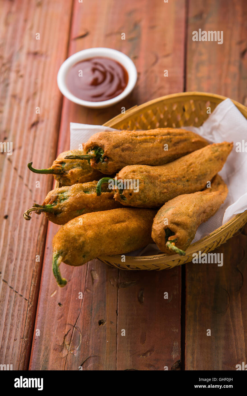 Chilli Pakora or mirch pakoda , An extremely delicious and mouth ...