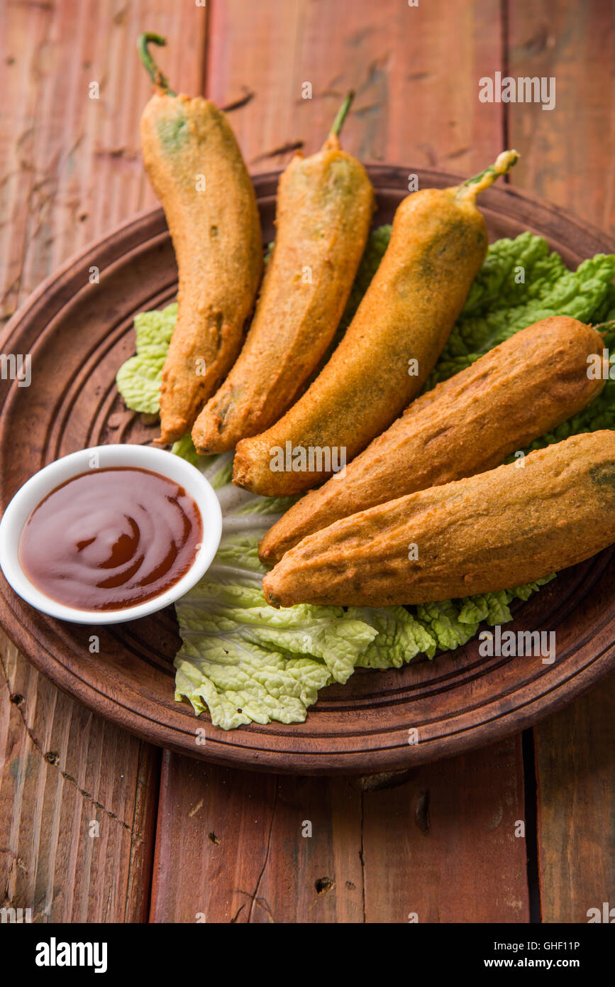 Chilli Pakora or mirch pakoda , An extremely delicious and mouth ...