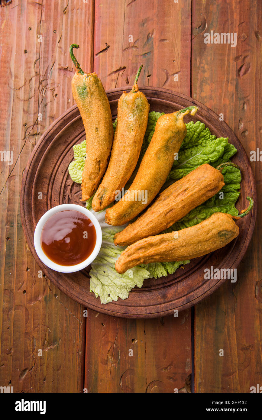 Chilli Pakora or mirch pakoda , An extremely delicious and mouth ...