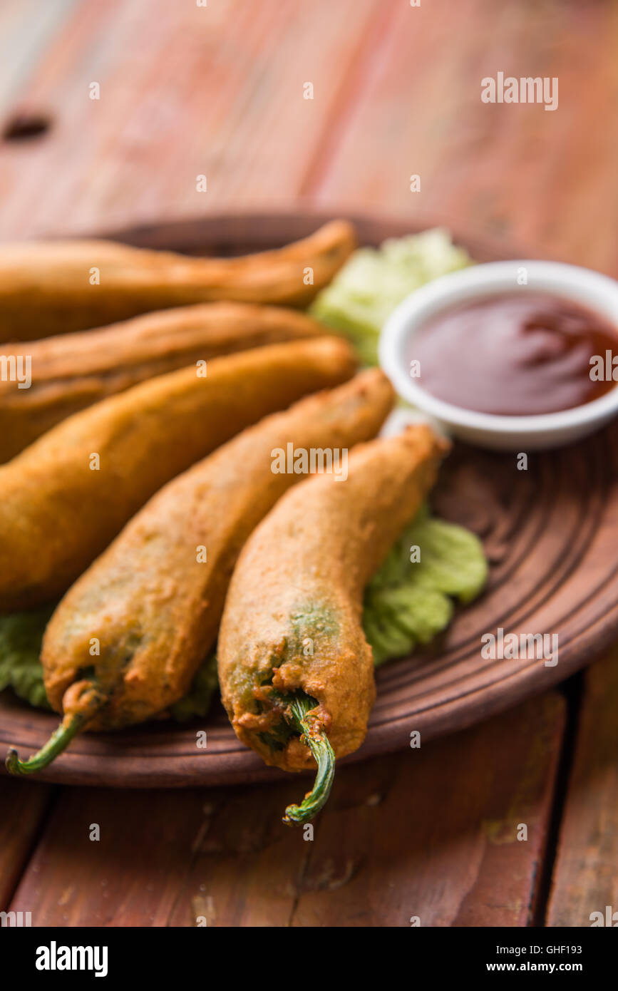 Chilli Pakora or mirch pakoda , An extremely delicious and mouth ...