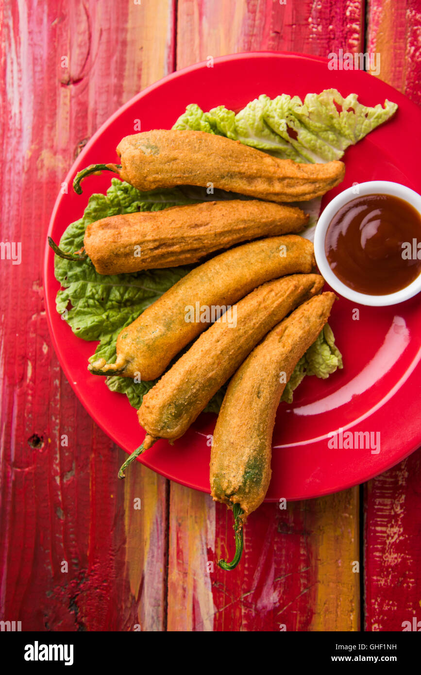 Chilli Pakora or mirch pakoda , An extremely delicious and mouth ...