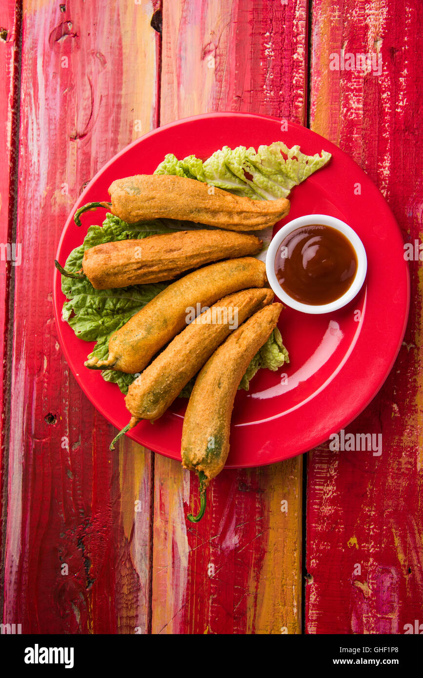 Chilli Pakora or mirch pakoda , An extremely delicious and mouth ...