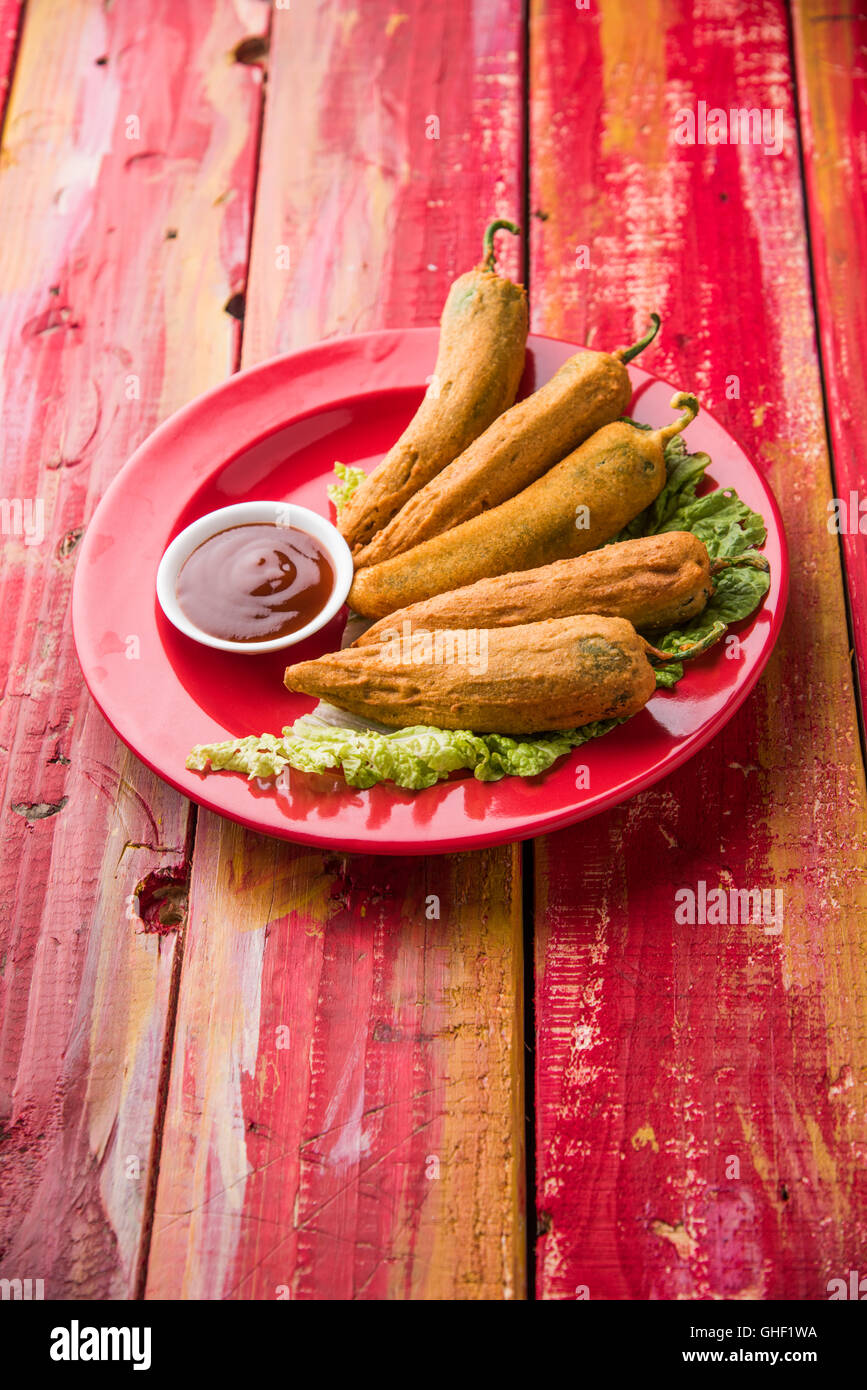 Chilli Pakora or mirch pakoda , An extremely delicious and mouth ...