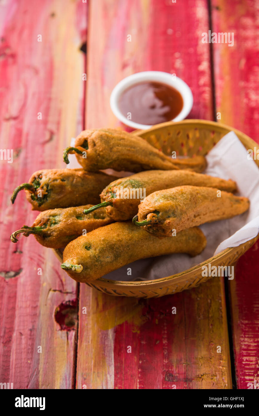 Chilli Pakora or mirch pakoda , An extremely delicious and mouth ...