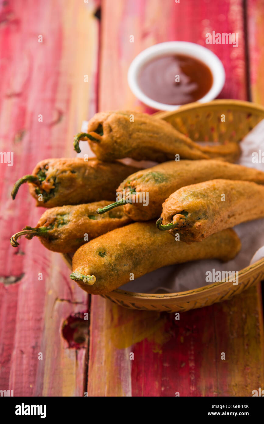 Chilli Pakora or mirch pakoda , An extremely delicious and mouth ...