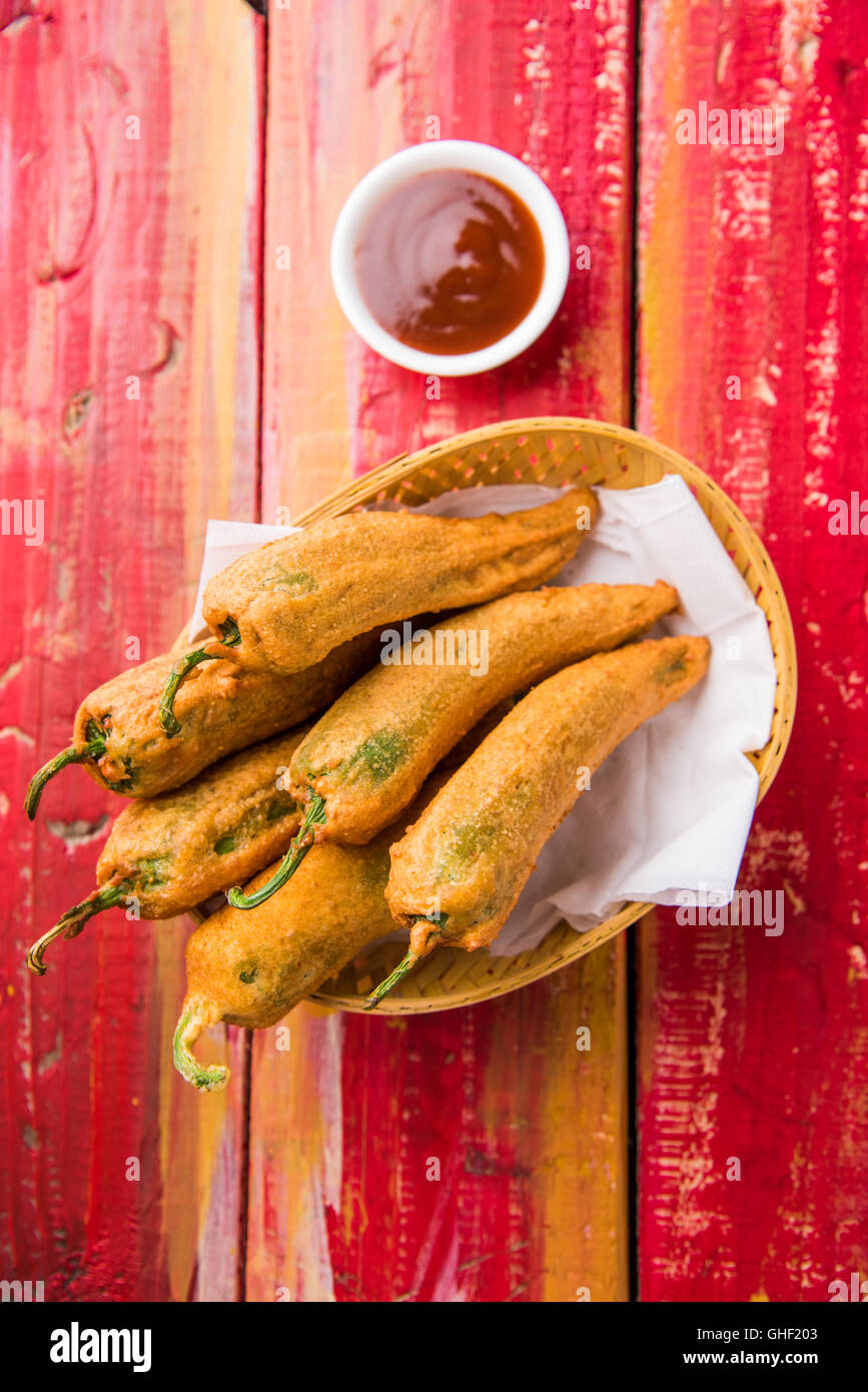 Chilli Pakora or mirch pakoda , An extremely delicious and mouth ...